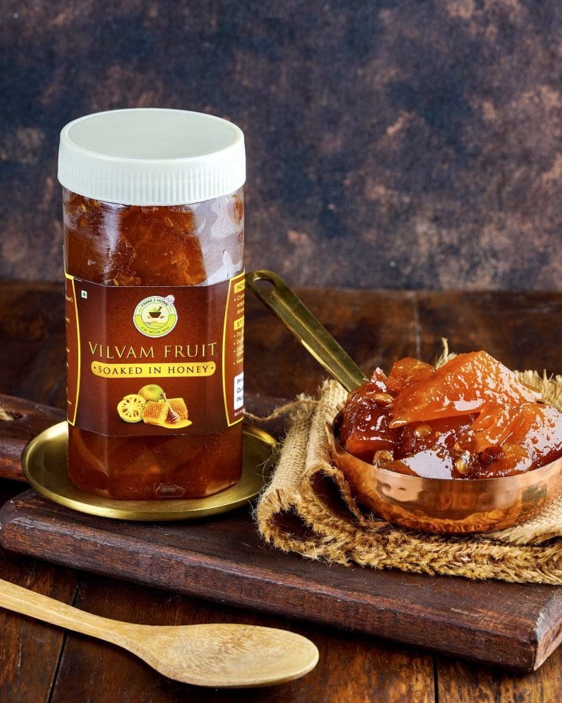 VILVAM FRUIT / BAEL / WOOD APPLE SOAKED IN HONEY (500g) - Farm 2 Home