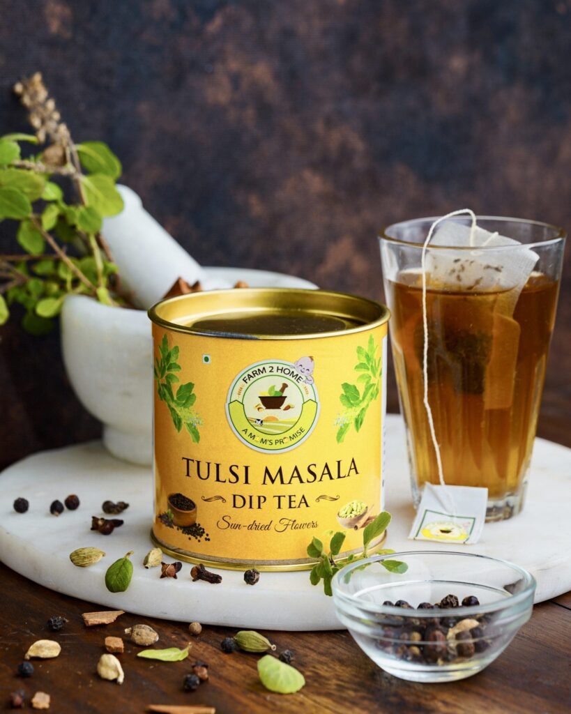 TULSI MASALA DIP TEA ( 20 Tea Bags) - Farm 2 Home