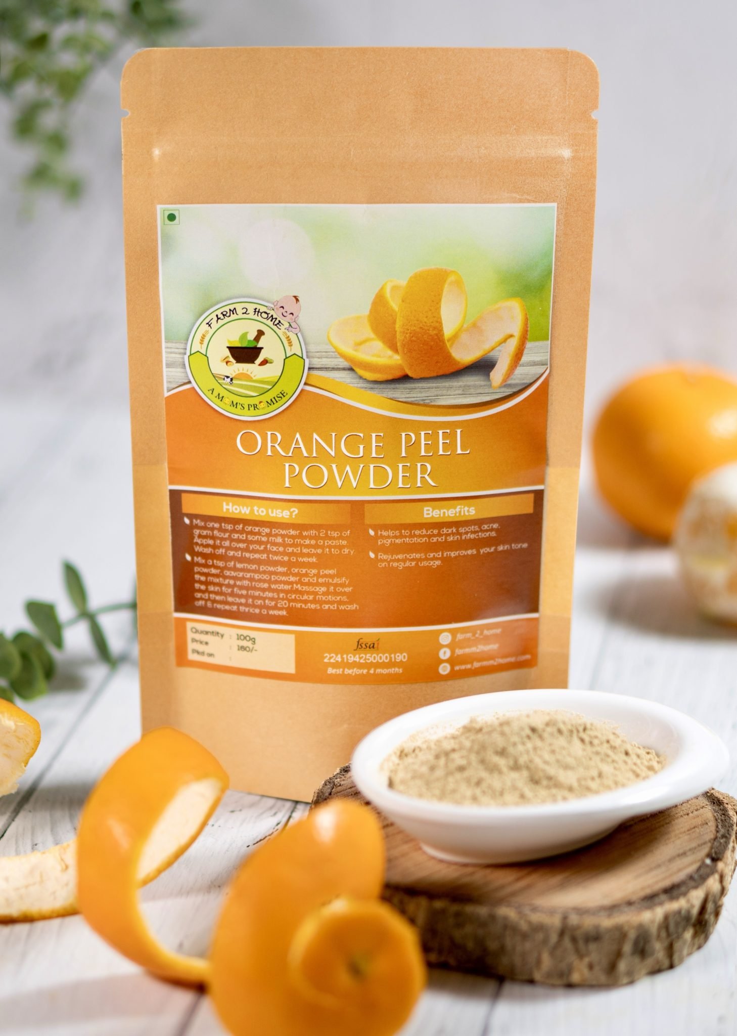 ORANGE PEEL POWDER (100g) - Farm 2 Home